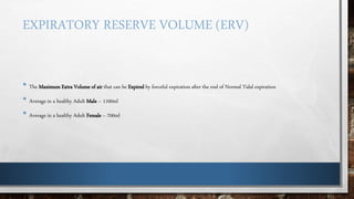 Lung volumes & capacities and Dead Space | PPTX