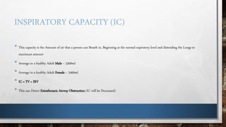Lung volumes & capacities and Dead Space | PPTX