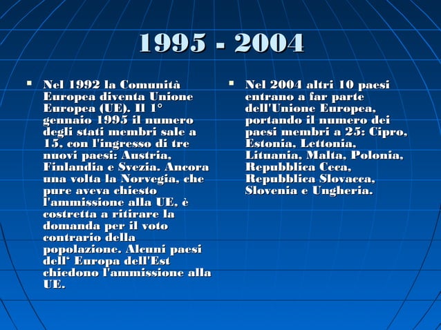 L'unione europea | PPT | Political Issues & policy | Politics