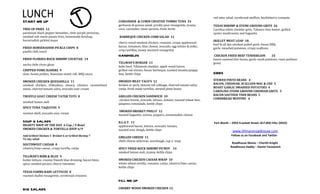 Tillman's Roadhouse Fort Worth Lunch Menu | DOC