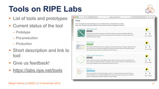 RIPE NCC Operator Tools | PPT