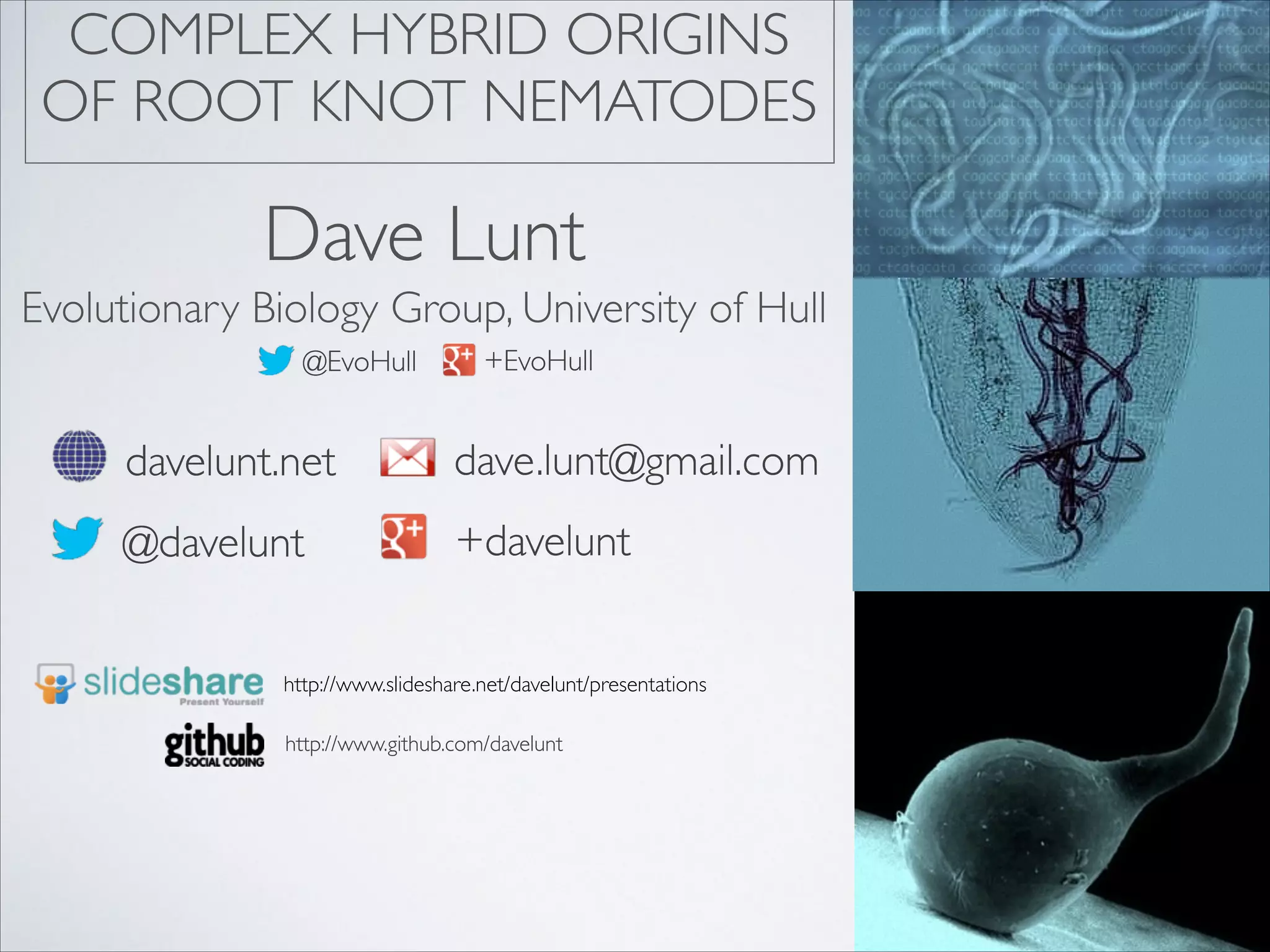 The complex hybrid origins of the Root Knot Nematodes | PDF