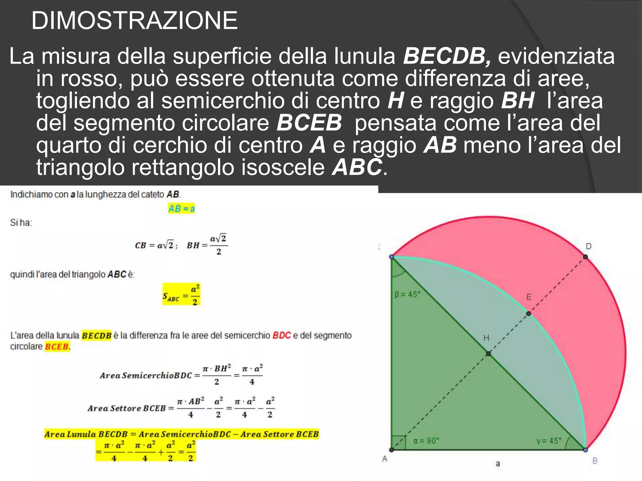 Lunule di ippocrate (hippocrates' lunes) | PPTX