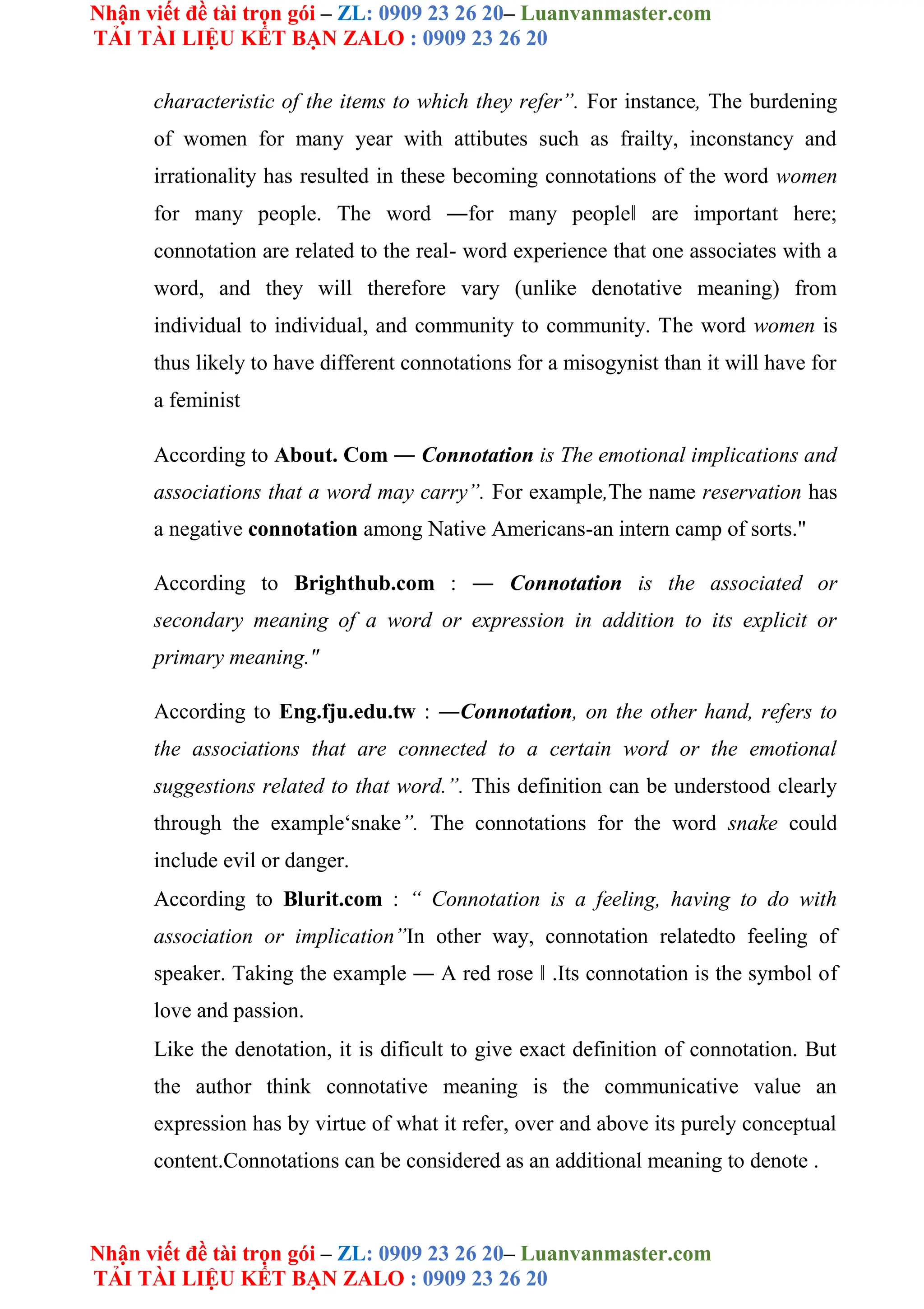 Luận Văn A Study On Denotation And Connotation In English.doc