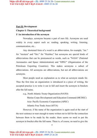 Luận Văn A Study On English Acronym In The Names Of International ...