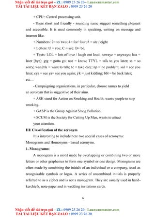 Luận Văn A Study On English Acronym In The Names Of International ...