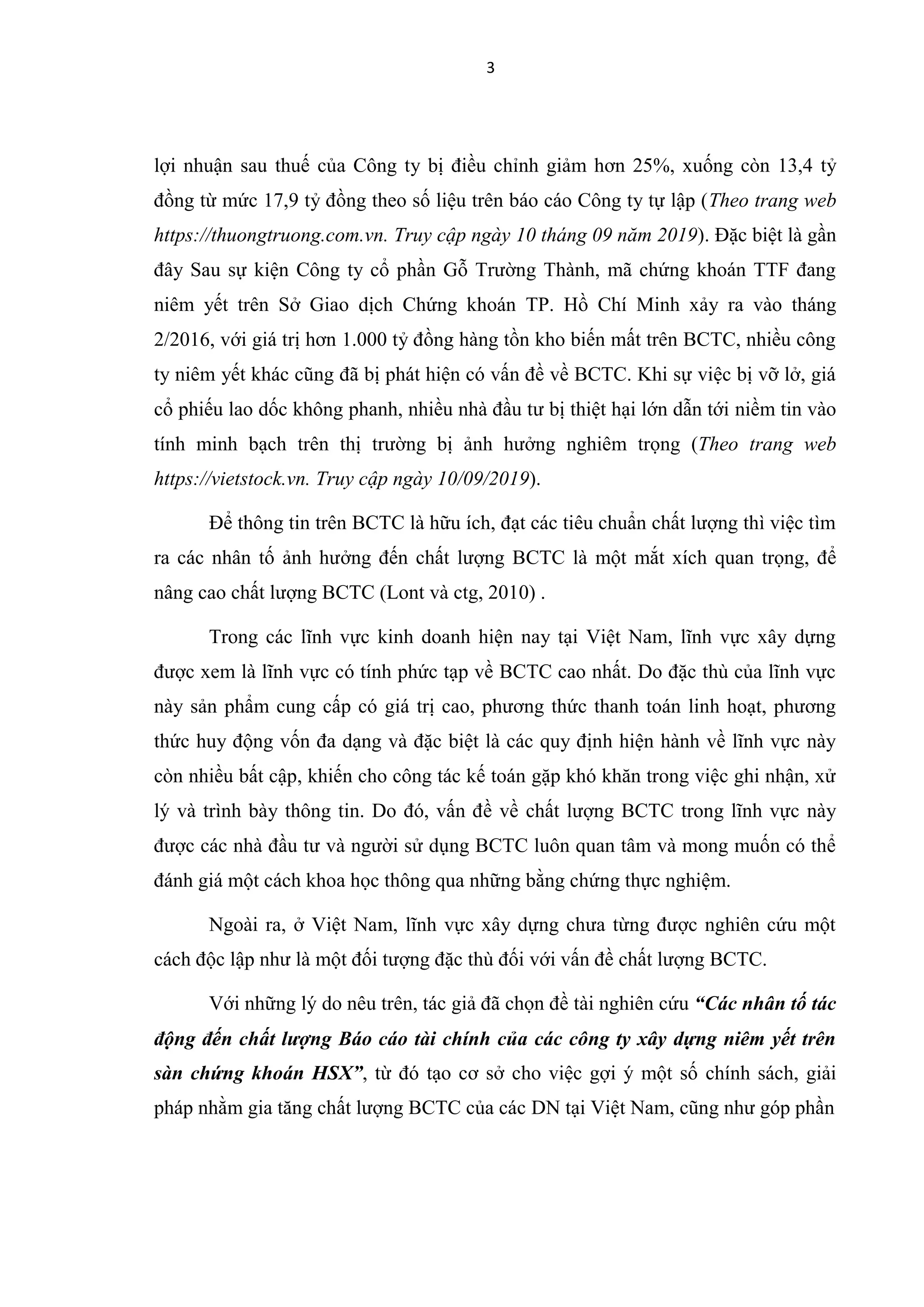 Luận Văn Các Nhân Tố Tác Động Đến Chất Lượng Bctc Của Các Công Ty Xây Dựng Niêm Yết Trên Sàn ...