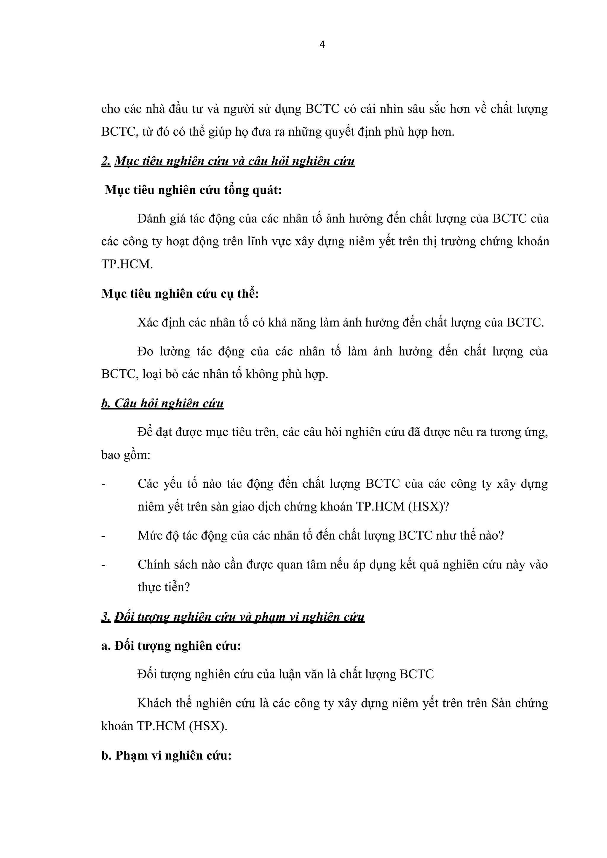 Luận Văn Các Nhân Tố Tác Động Đến Chất Lượng Bctc Của Các Công Ty Xây Dựng Niêm Yết Trên Sàn ...