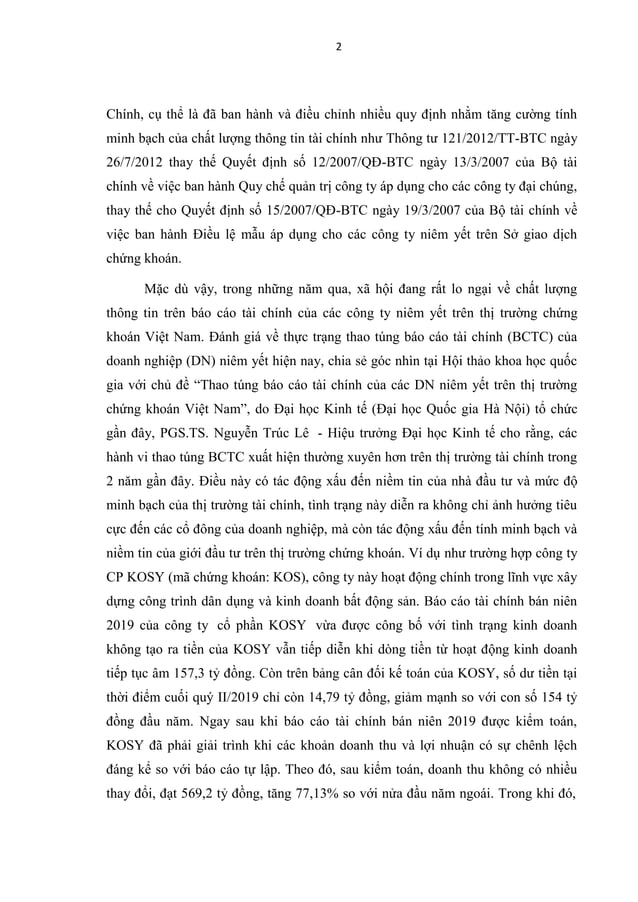 Luận Văn Các Nhân Tố Tác Động Đến Chất Lượng Bctc Của Các Công Ty Xây Dựng Niêm Yết Trên Sàn ...