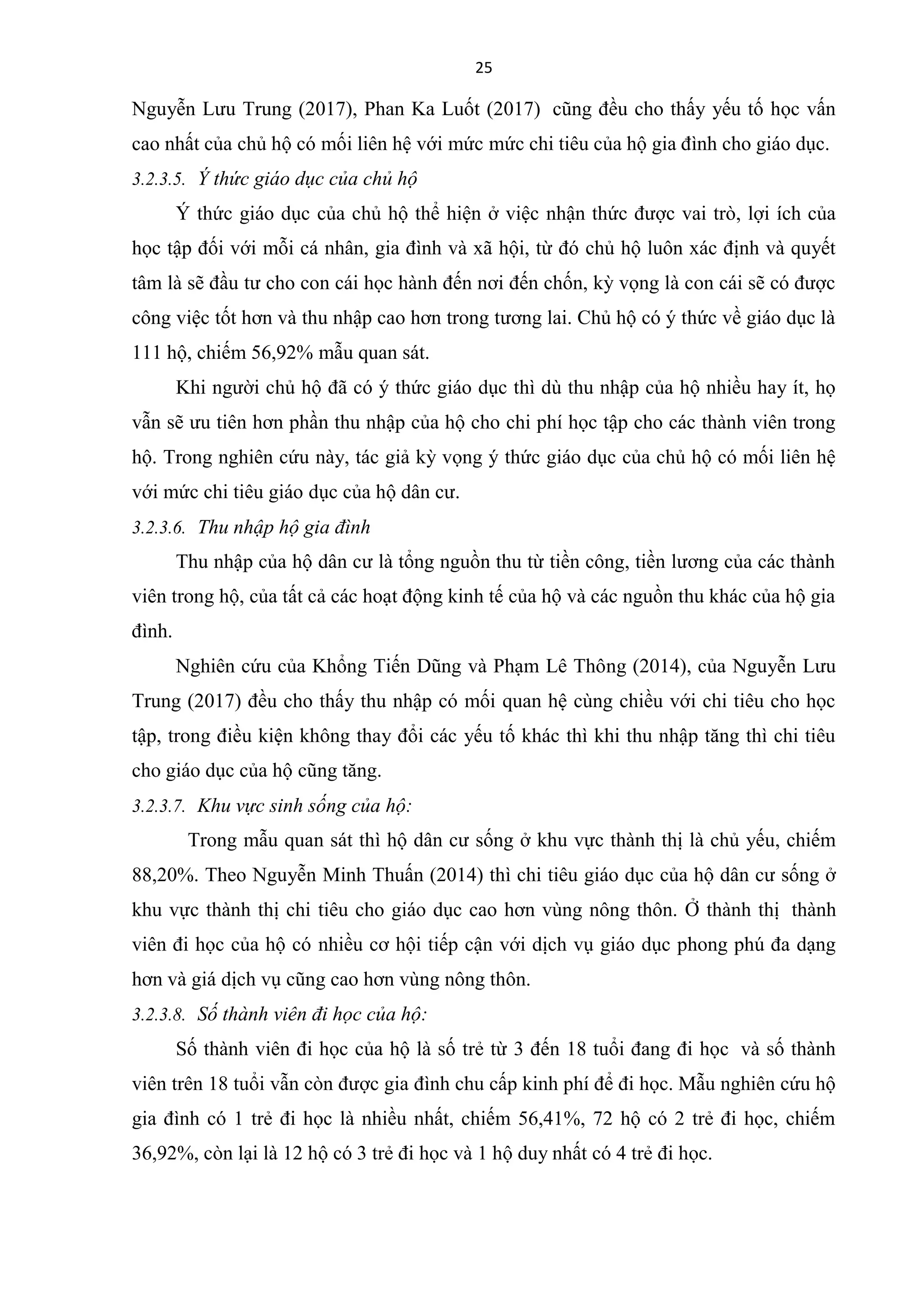 Luận Văn Các Yếu Tố Cơ Bản Ảnh Hưởng Đến Chi Tiêu Giáo Dục Của Hộ Gia Đình | DOCX