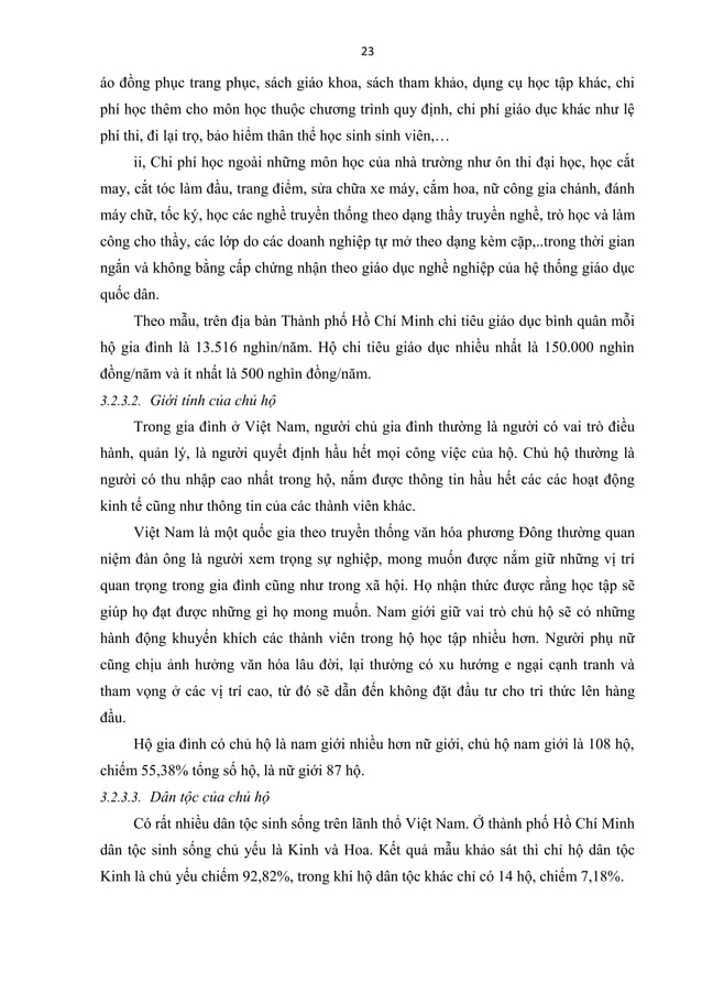 Luận Văn Các Yếu Tố Cơ Bản Ảnh Hưởng Đến Chi Tiêu Giáo Dục Của Hộ Gia Đình | DOCX