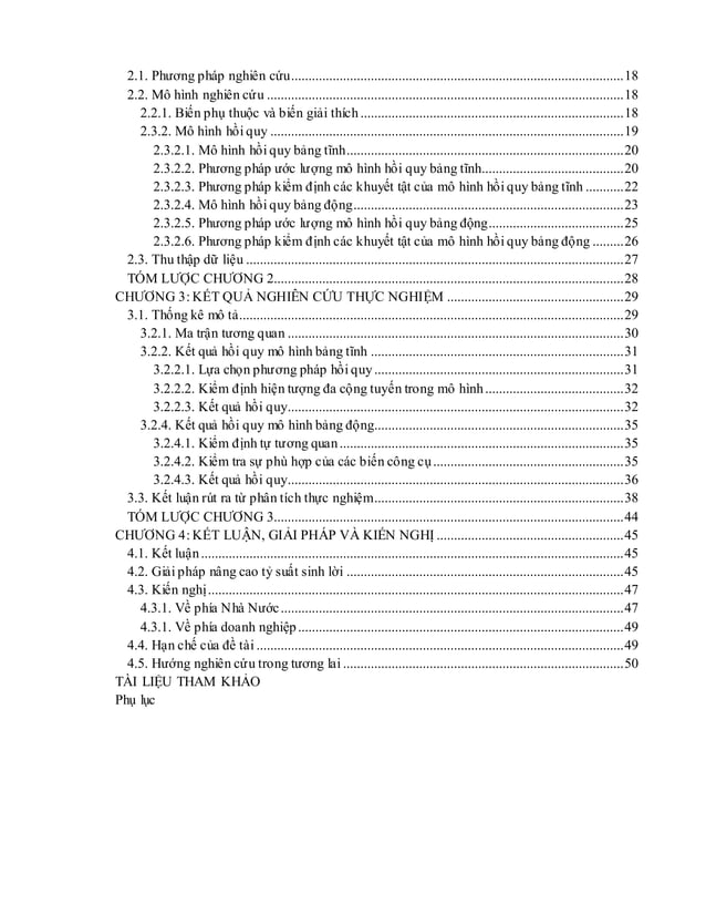 Luận Văn Các Yếu Tố Ảnh Hưởng Đến Tỷ Suất Sinh Lời Của Các Doanh Nghiệp Niêm Yết | DOCX
