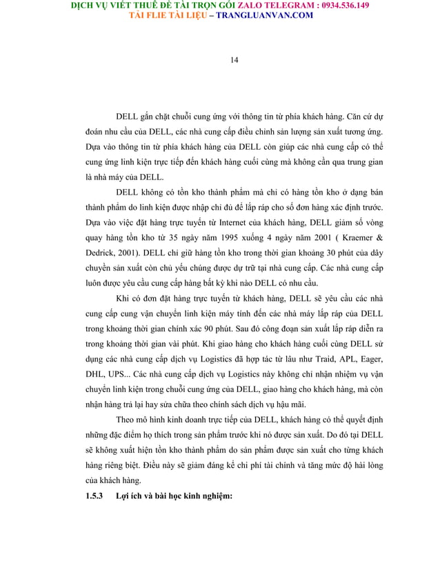 Luận Văn Hoàn Thiện Quản Trị Chuỗi Cung Ứng Tại Công Ty Cổ Phần Dược Phẩm Cửu Long. | DOC