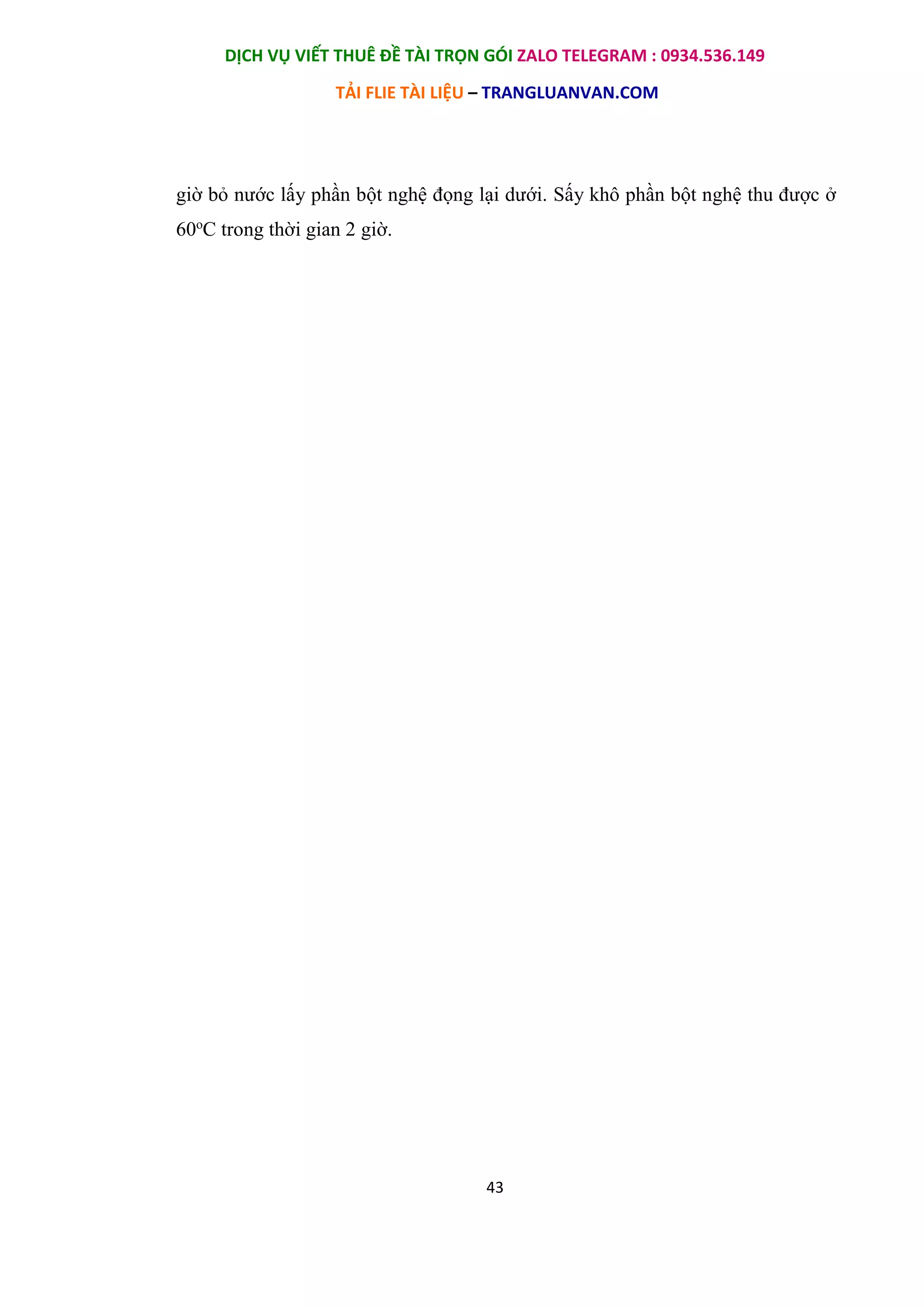 Luận Văn Nghiên Cứu Chiết Xuất Tinh Bột Nghệ Từ Củ Nghệ Vàng (Curcuma Longa.L ) Trồng Ở Cà Mau ...