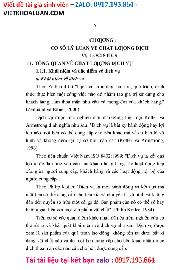 Luận Văn Đánh giá chất lượng dịch vụ logistics tại Công ty giao nhận và vận chuyển Indo Trần.doc