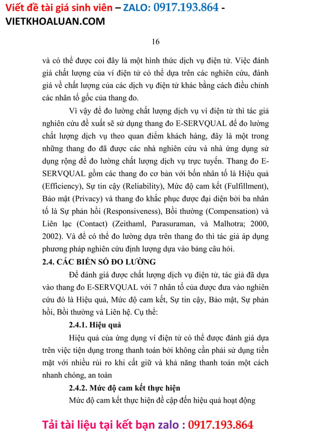 Luận Văn Đánh giá chất lượng dịch vụ ví điện tử So sánh chất lượn dịch vụ của ví điện tử Momo ...