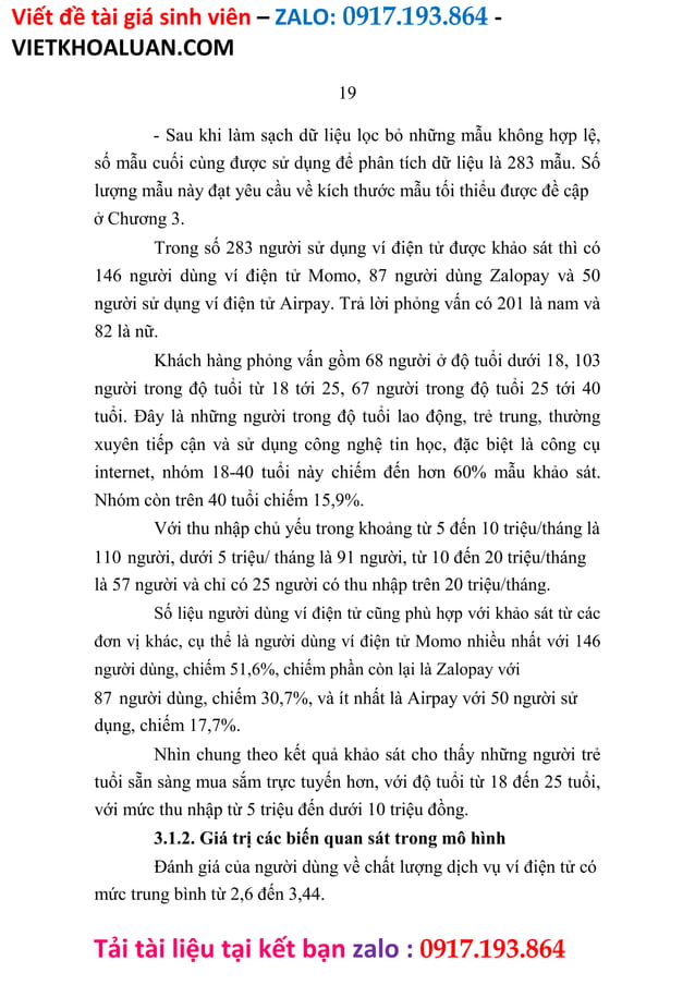 Luận Văn Đánh giá chất lượng dịch vụ ví điện tử So sánh chất lượn dịch vụ của ví điện tử Momo ...