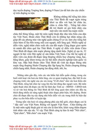 Luận Văn Nhà Hát Chèo Thái Bình.doc