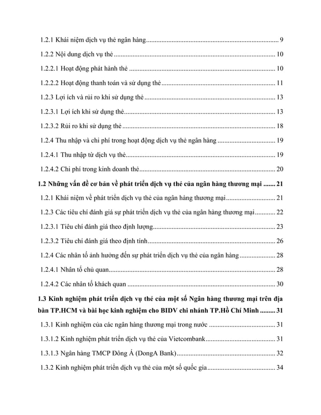 Luận Văn Phát Triển Dịch Vụ Thẻ Tại Ngân Hàng BIDV | DOCX