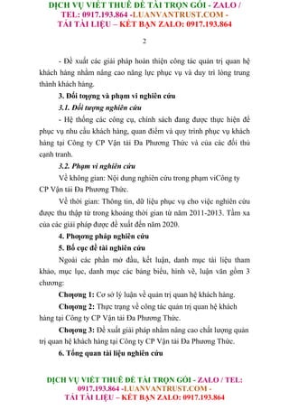 Luận Văn Quản Trị Quan Hệ Khách Hàng Tại Công Ty Cổ Phần Vận Tải Đa Phương Thức.doc