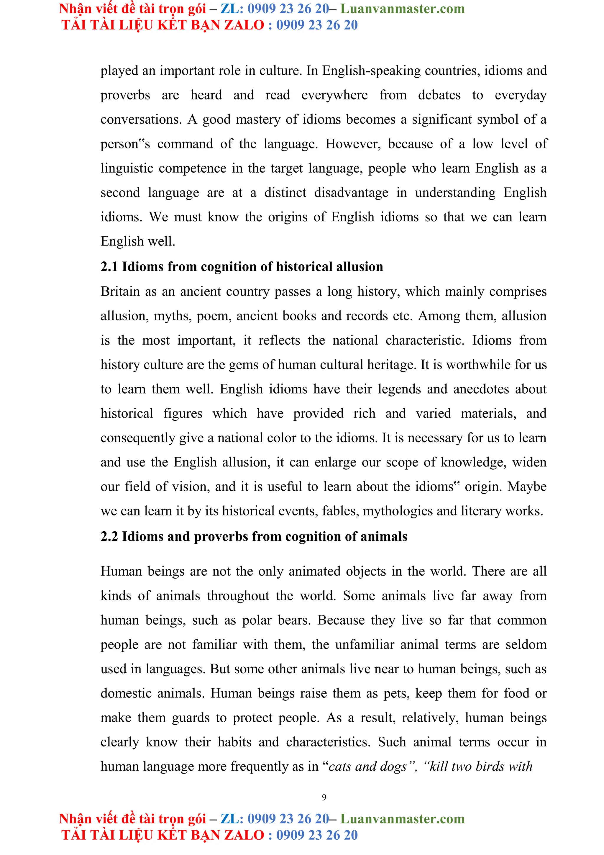 Luận Văn Some Difficulties Faced By Learners In Learning English Idioms ...