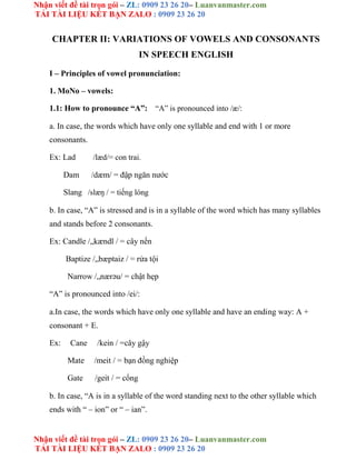 Luận Văn Variations Of Vowels And Consonants In Speech English.doc