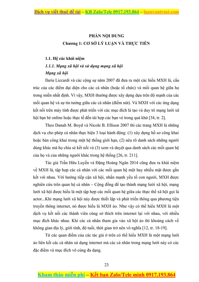 Luận văn Việc sử dụng mạng xã hội và kết quả học tập của sinh viên.docx