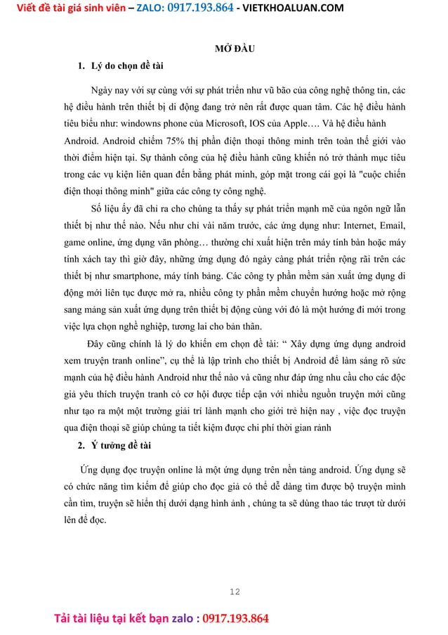 Luận Văn Xây Dựng Ứng Dụng Android Xem Truyện Tranh Online.doc