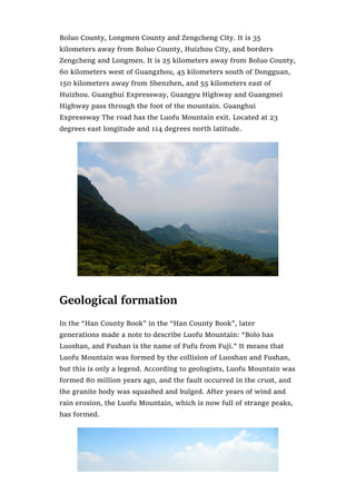 Luofu mountain scenic area | PDF