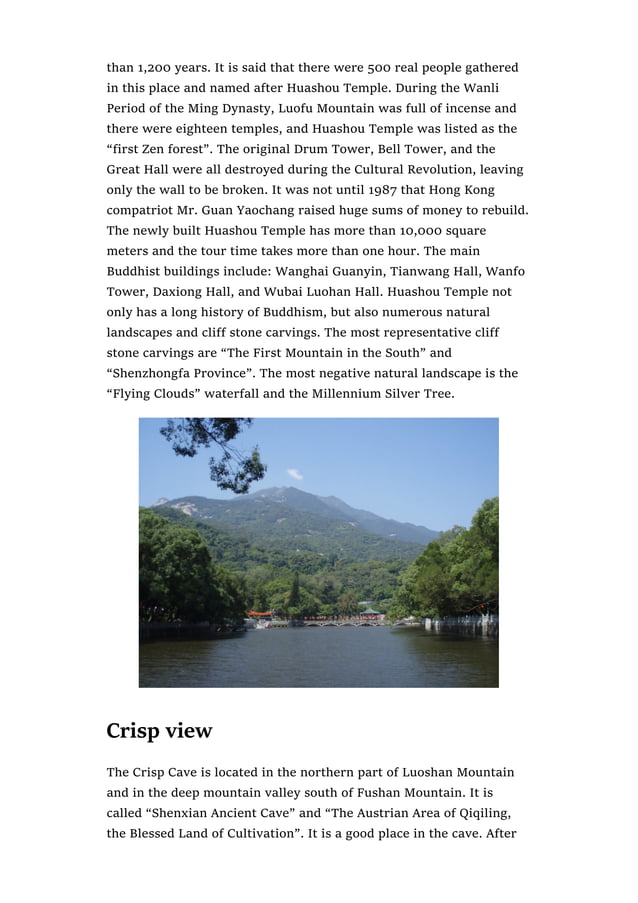 Luofu mountain scenic area | PDF