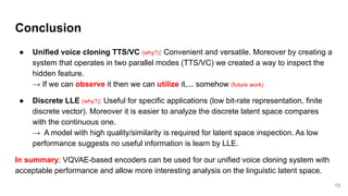 Preliminary study on using vector quantization latent spaces for TTS/VC systems with consistent ...