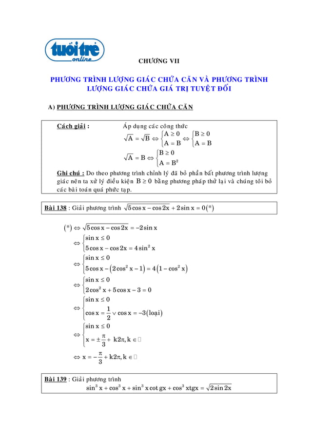 Luong giac chuong 7 | PDF