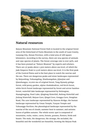 Luoyang baiyun mountain scenic area | PDF