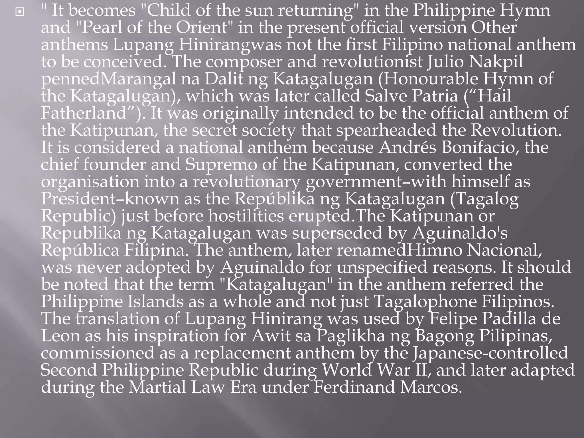 Lupang hinirang’s history | PPTX