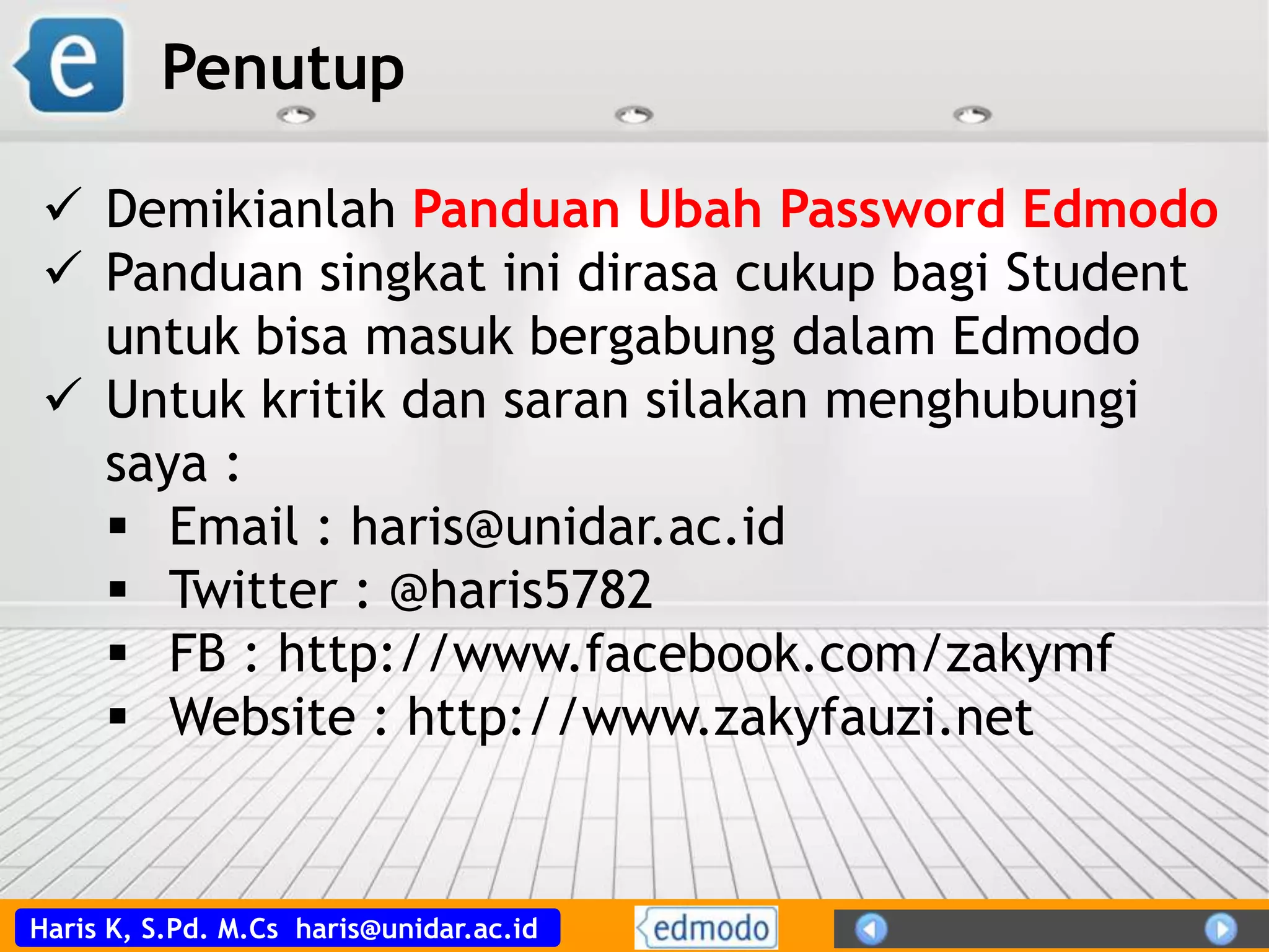 Lupa password edmodo | PPTX