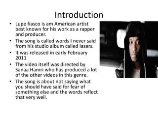 Lupe Fiasco analysis | PPTX