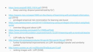 LUPI (Learning Using Privileged Information) | PDF