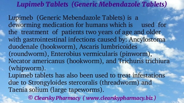 Lupimeb Tablets (Generic Mebendazole Tablets) | PPT