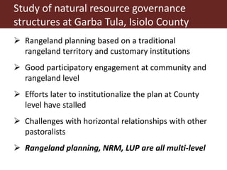 How landscape level governance and land use planning are connected ...