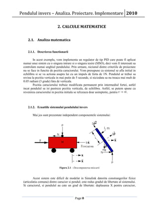 Pendulul invers - analiza, proiectare, implementare | PDF