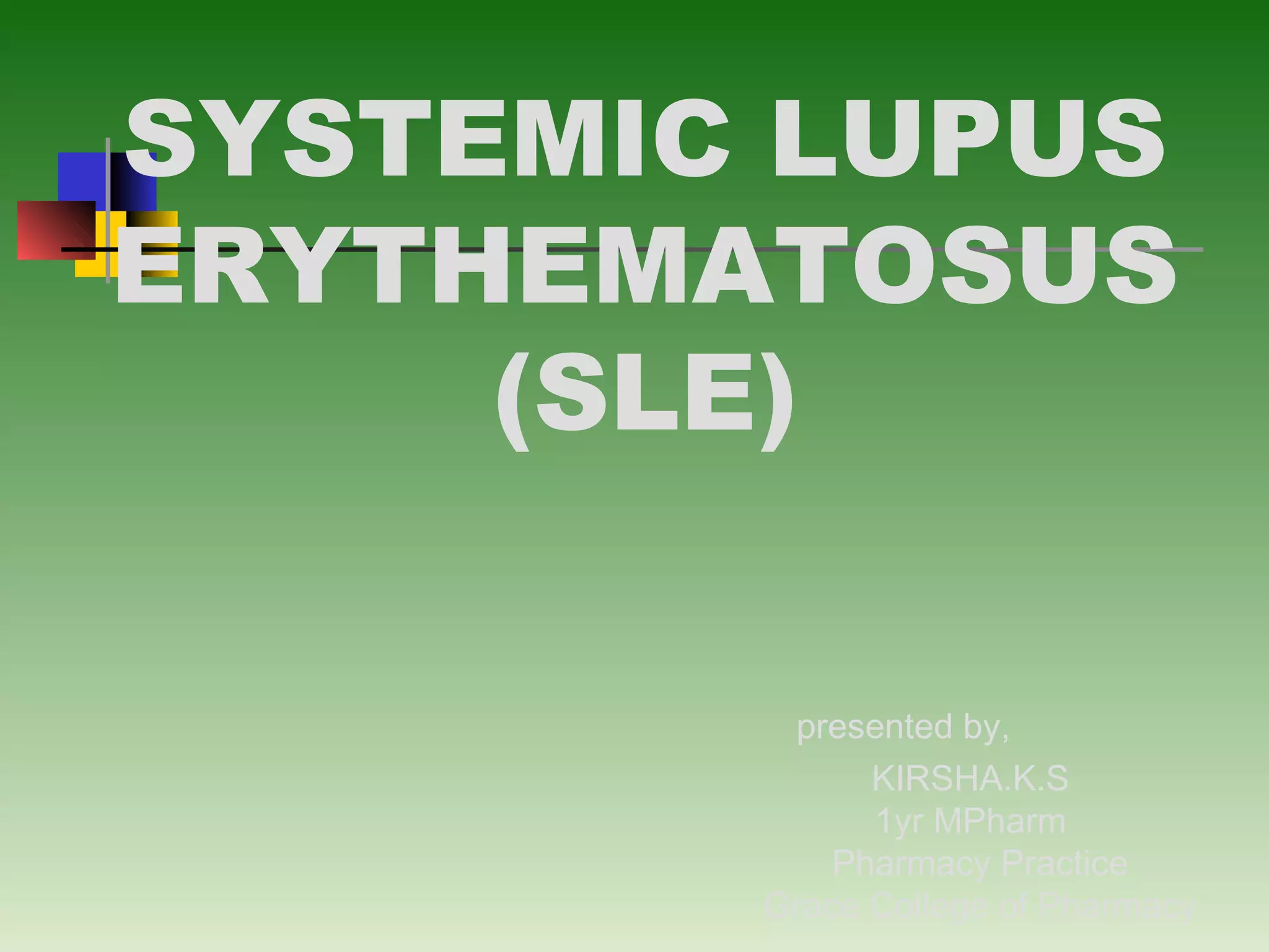 systemic lupus erythematosus | PPT