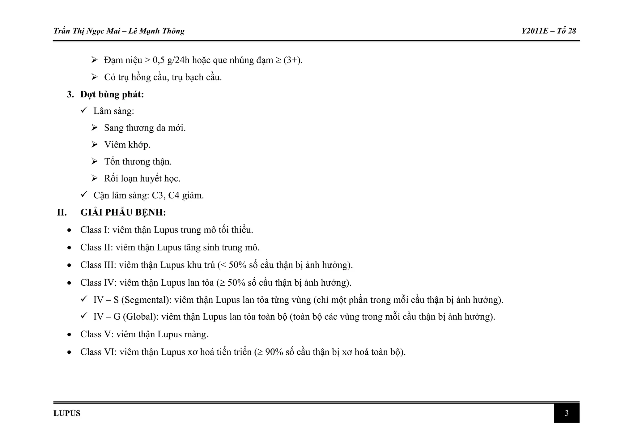 Lupus ban đỏ hệ thống | PPT
