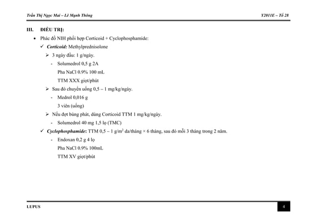 Lupus ban đỏ hệ thống | PPT