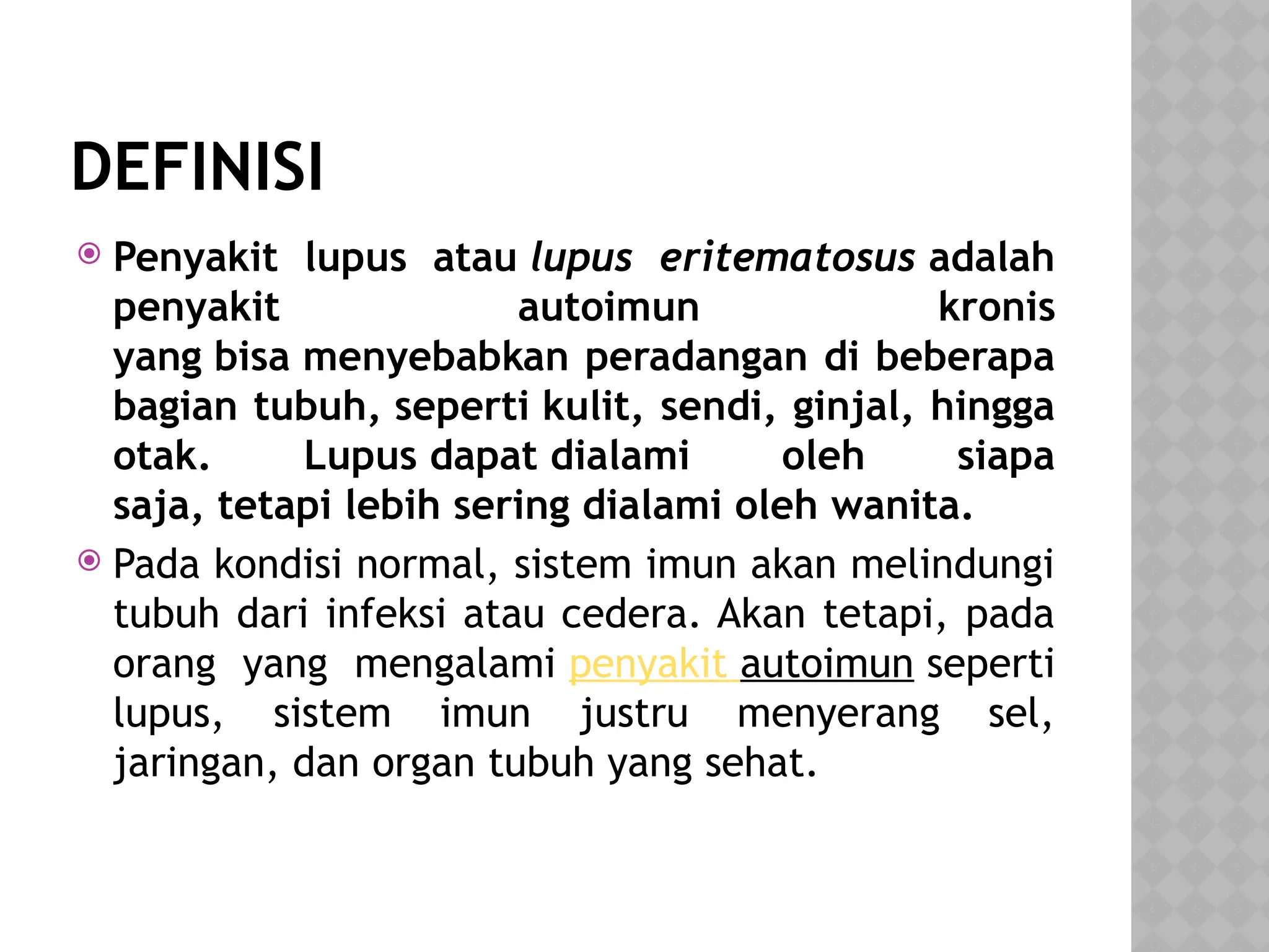 pemeriksaan klinis pada penyakit autoimun | PPTX