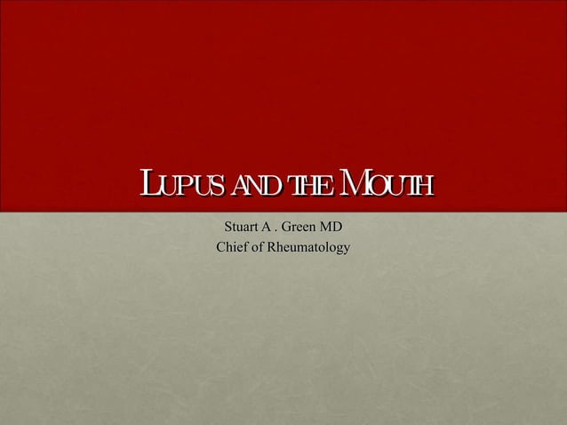 Lupus and dental issues | PPT