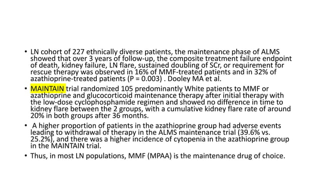 LUPUS NEPHRITIS MANAGEMENT.pptx | Endocrine and Metabolic Diseases ...