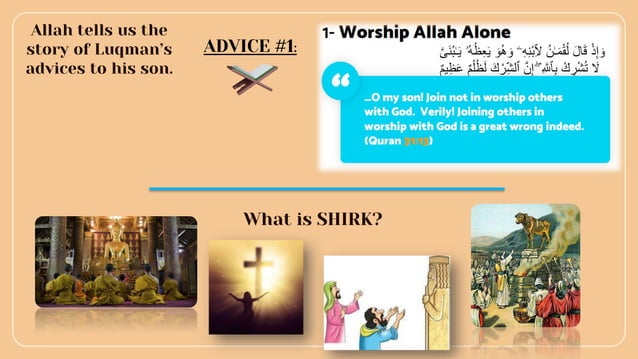 The Advice of Luqman the Wise:Major & Minor Shirk | PPT