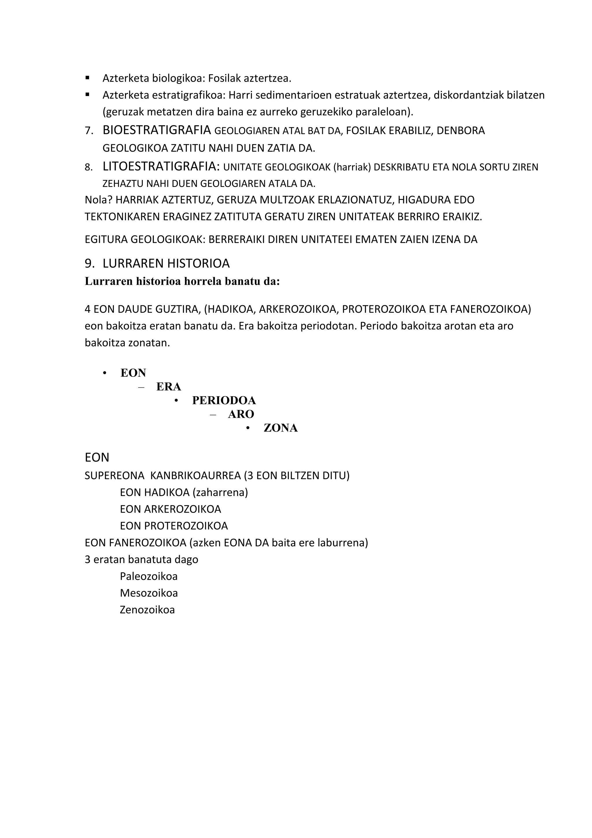 Lurraren historioa apunteak | DOCX