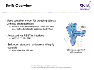 SNIA : Swift Object Storage adding EC (Erasure Code) | PPT