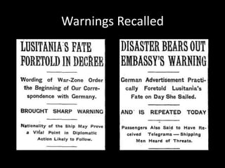 Lusitania Warning Advertisement